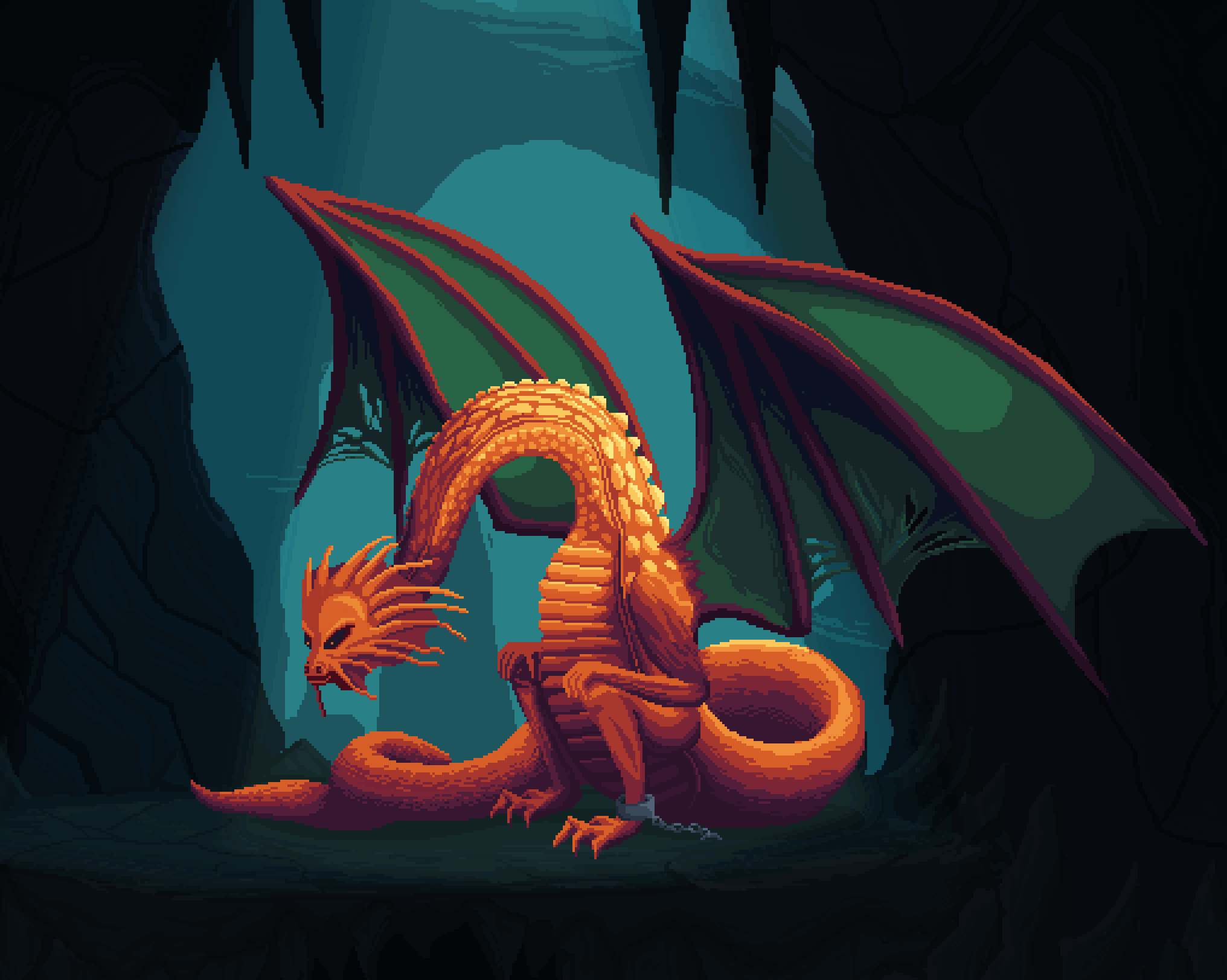 Jabberwock Pixel Animation - Idle & Death Sequences - itch.io