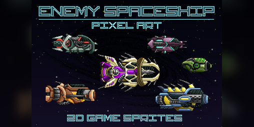 Free Enemy Spaceship 2D Sprites Pixel Art by Free Game Assets (GUI ...