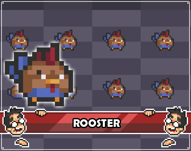 2D Pixel Art Rooster Sprites by Elthen's Pixel Art Shop