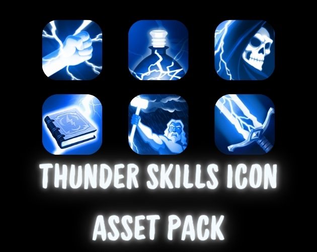 Thunder Skill Icon Asset Pack by Fire Mage Studio