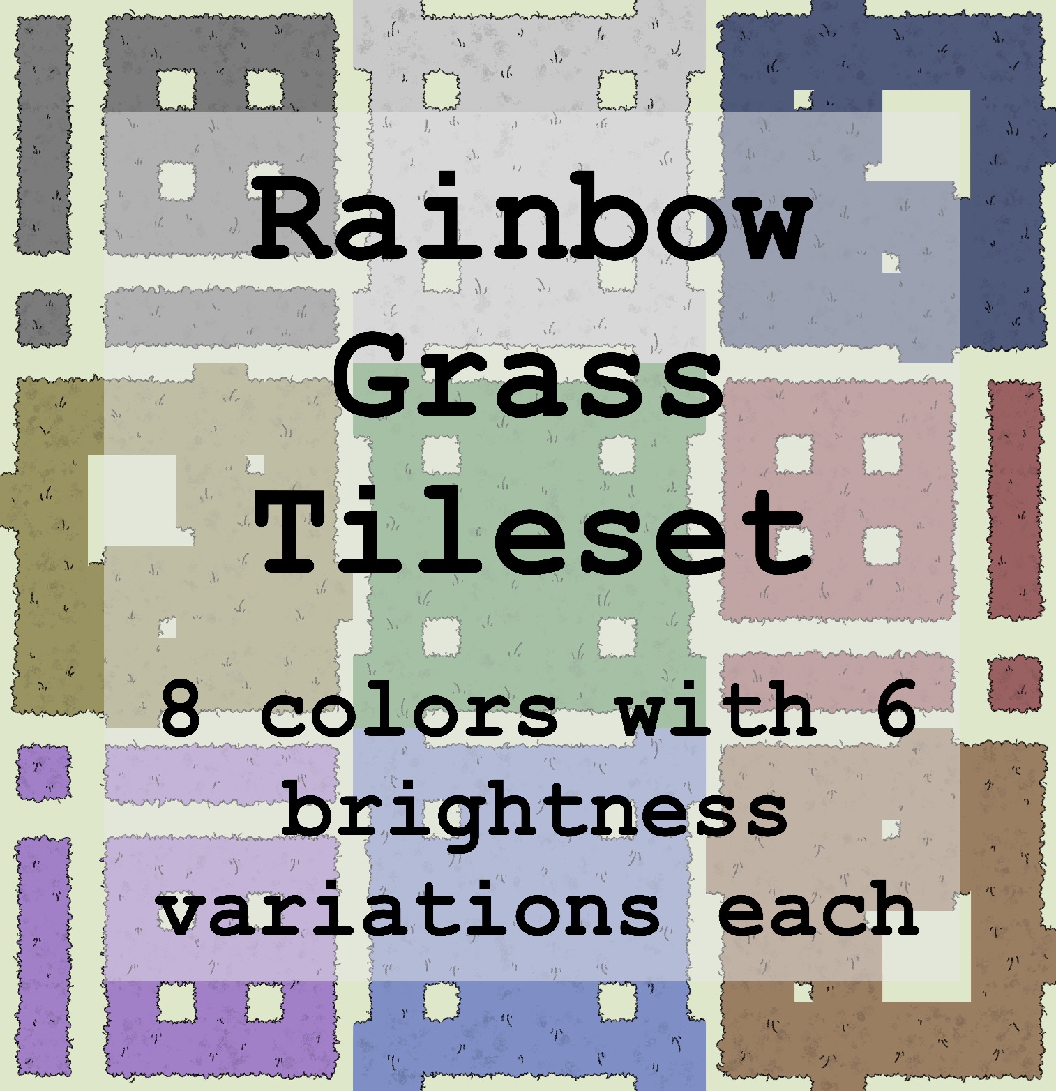 Grass Tileset in 8 colors + Brightness variation by ColorCrypt