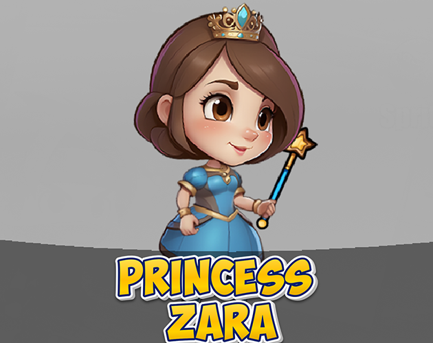 Princess Zara - 2D Animated Character (Spriter) by Gamelauncher Shop