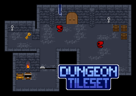 Top Down Dungeon Tileset by flakybutterfly