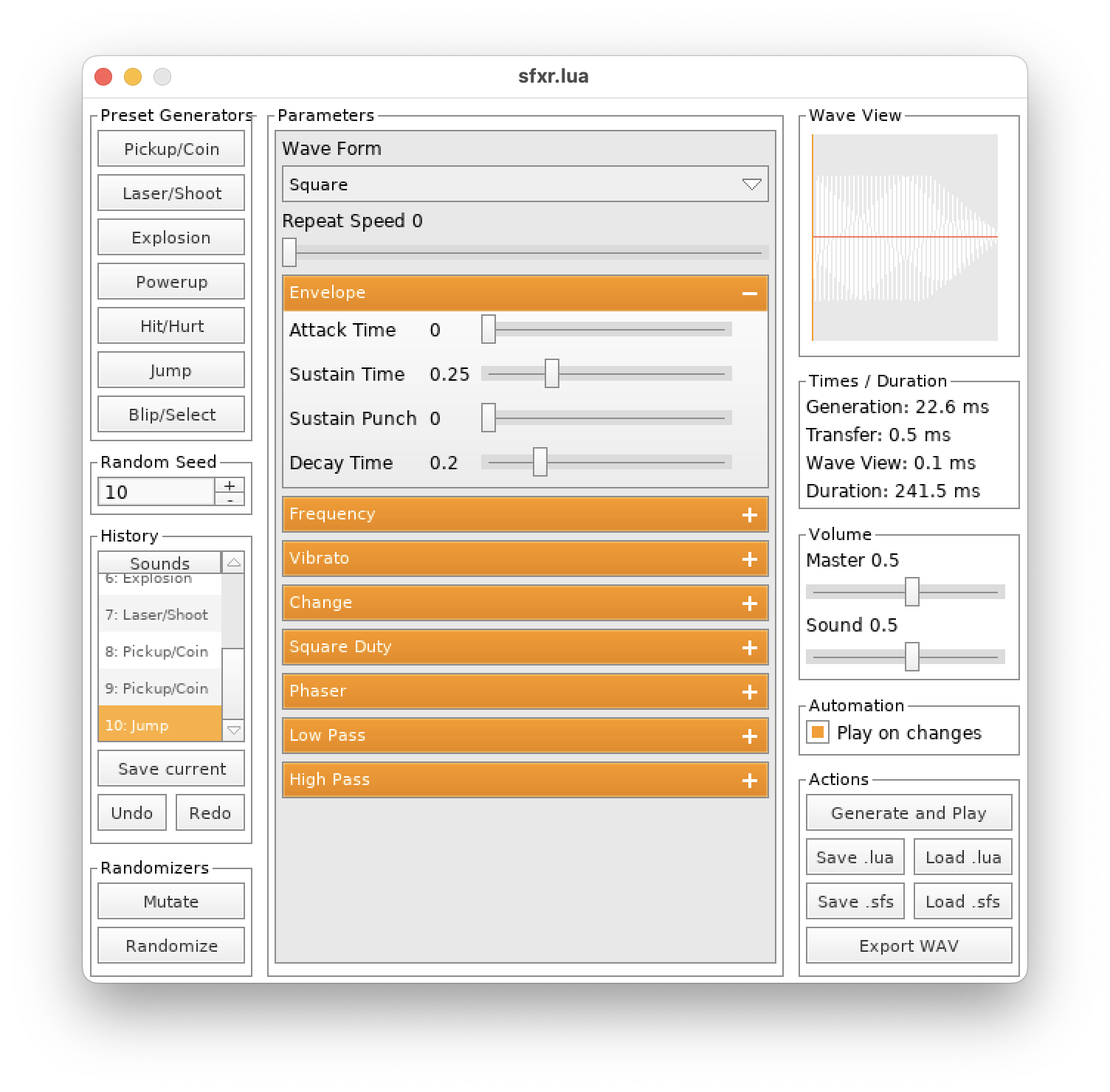 Where my files at? - Enhanced sfxr for Love2D by gingerbeardman