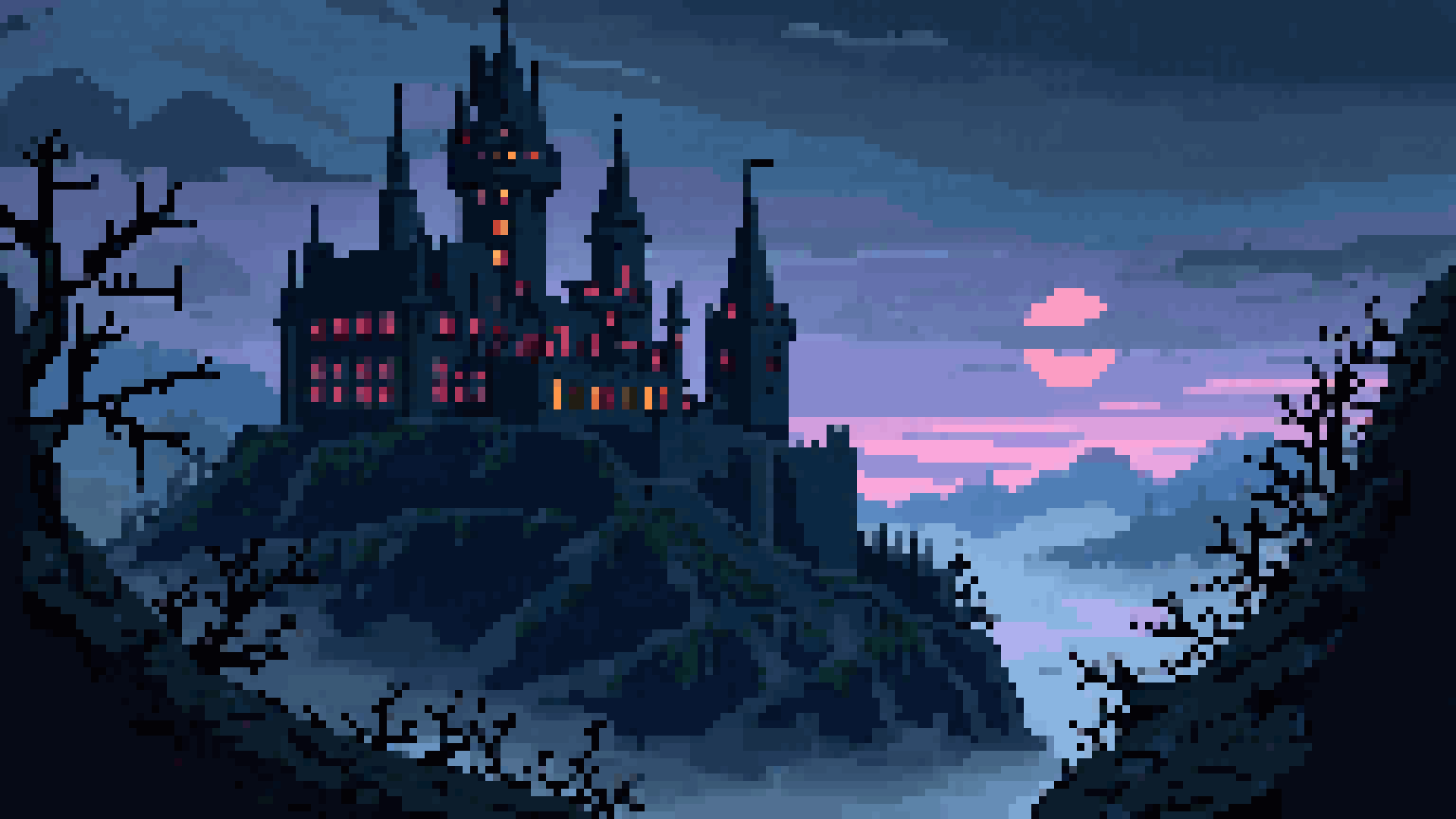 "Dark Gothic Castle" + Entrance Castle Sprite | Pixel Art Side Scroller ...