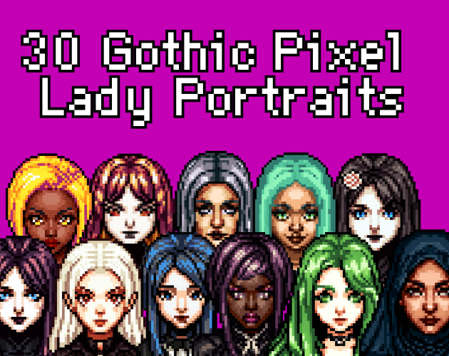 30 Gothic Pixel Lady Portraits by uglygoff