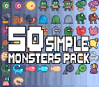 50 Simple Monsters Pack - Pixel Art 32x32 by DestroyerZR