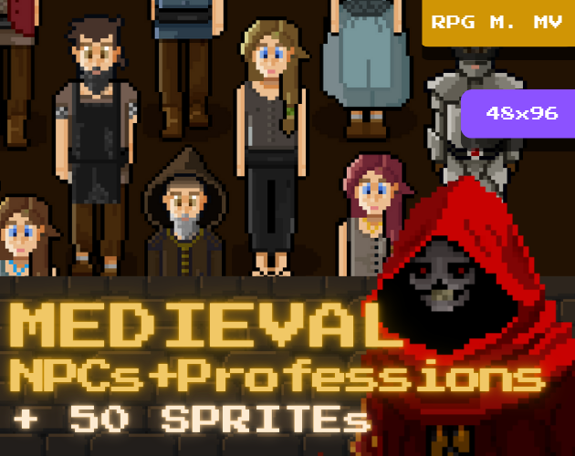 Medieval NPC Characters + Professions (RPGMaker MV) by Booom