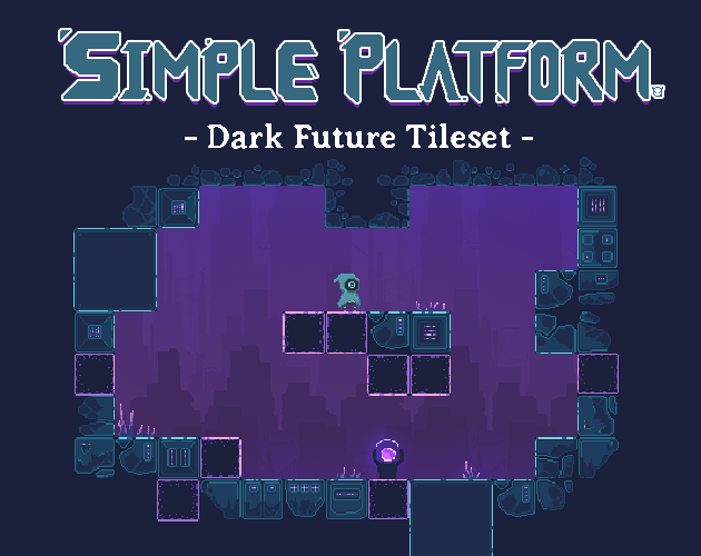 Simple Pixel Platformer Tileset - Dark Future by Epuzohr