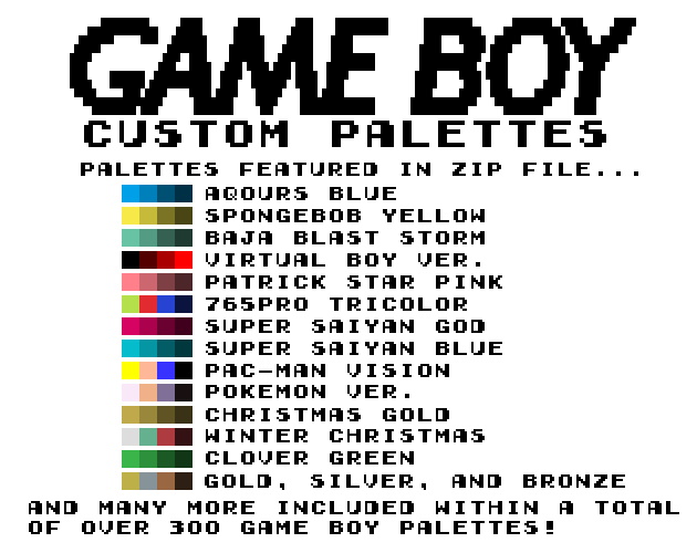 Game Boy Custom Palettes by TheWolfBunny64