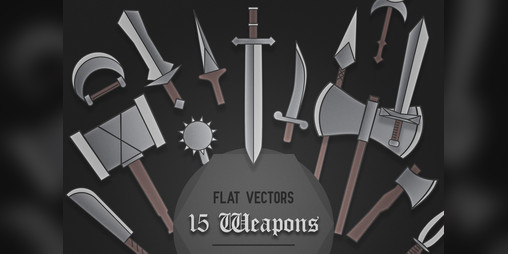 Melee Weapon Set Vector Graphics by Mark Krukowski