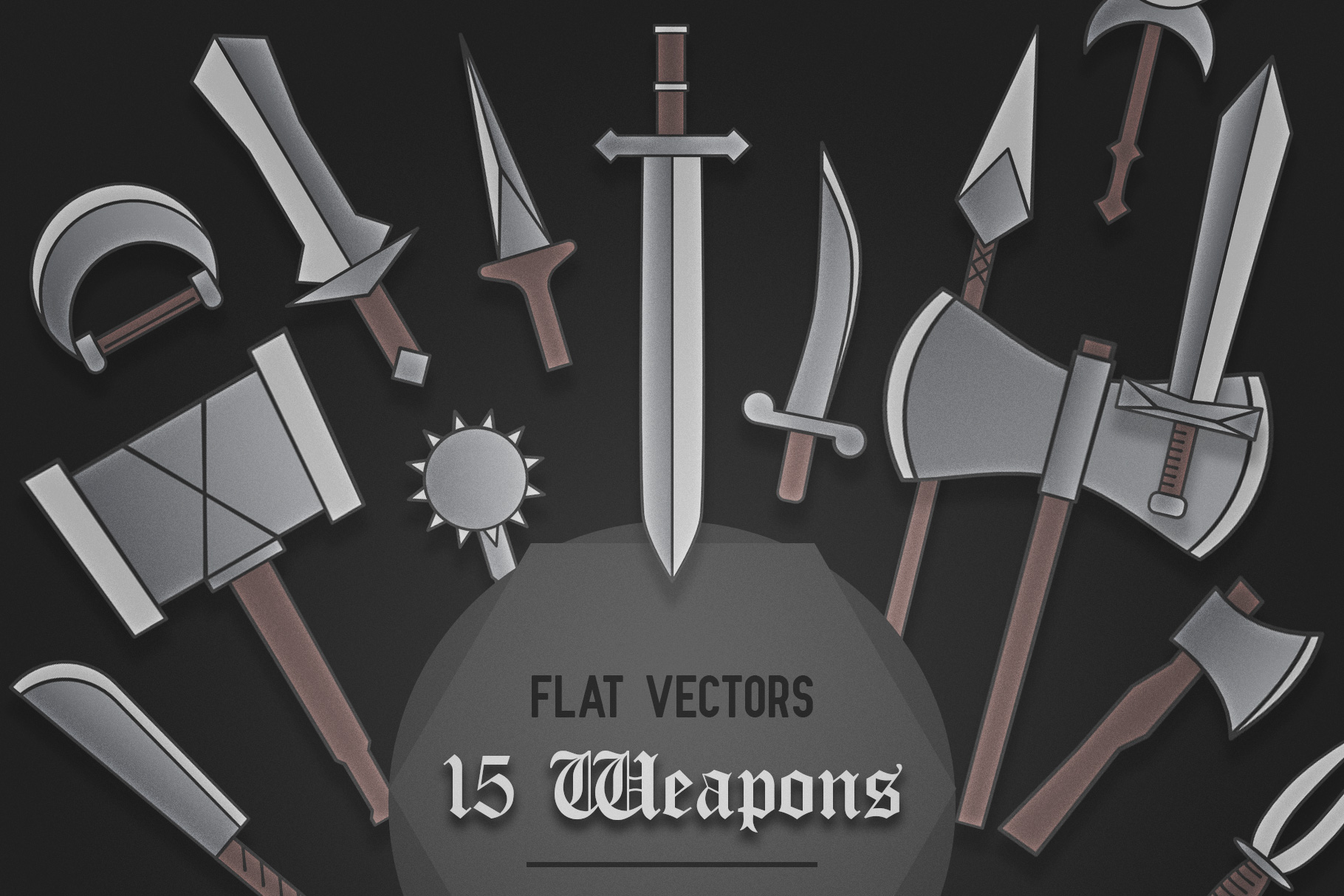 Melee Weapon Set Vector Graphics by Mark Krukowski