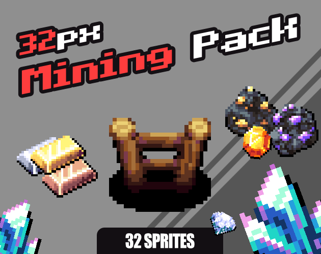 Mining Ore Bar Minerals Gems by greenpixels_