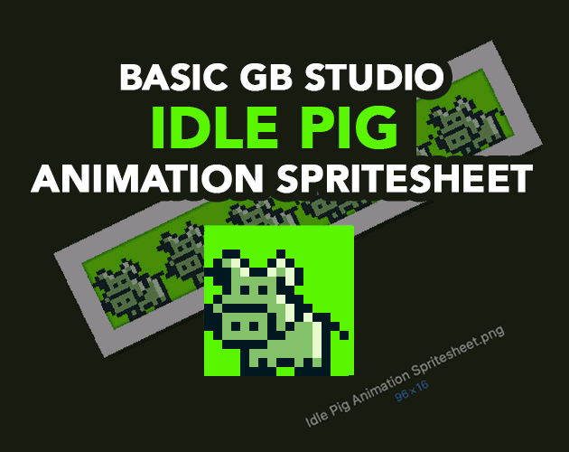 GB Studio Idle Pig Animation Spritesheet by AA STUDIO