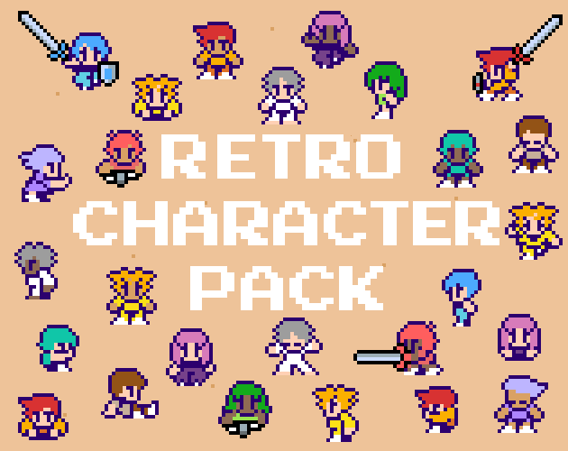 12 Retro Pixel Characters! by PixelFight