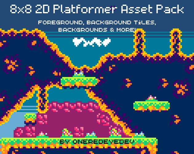 8x8 2D Platformer Asset Pack by OneRedEyeDev