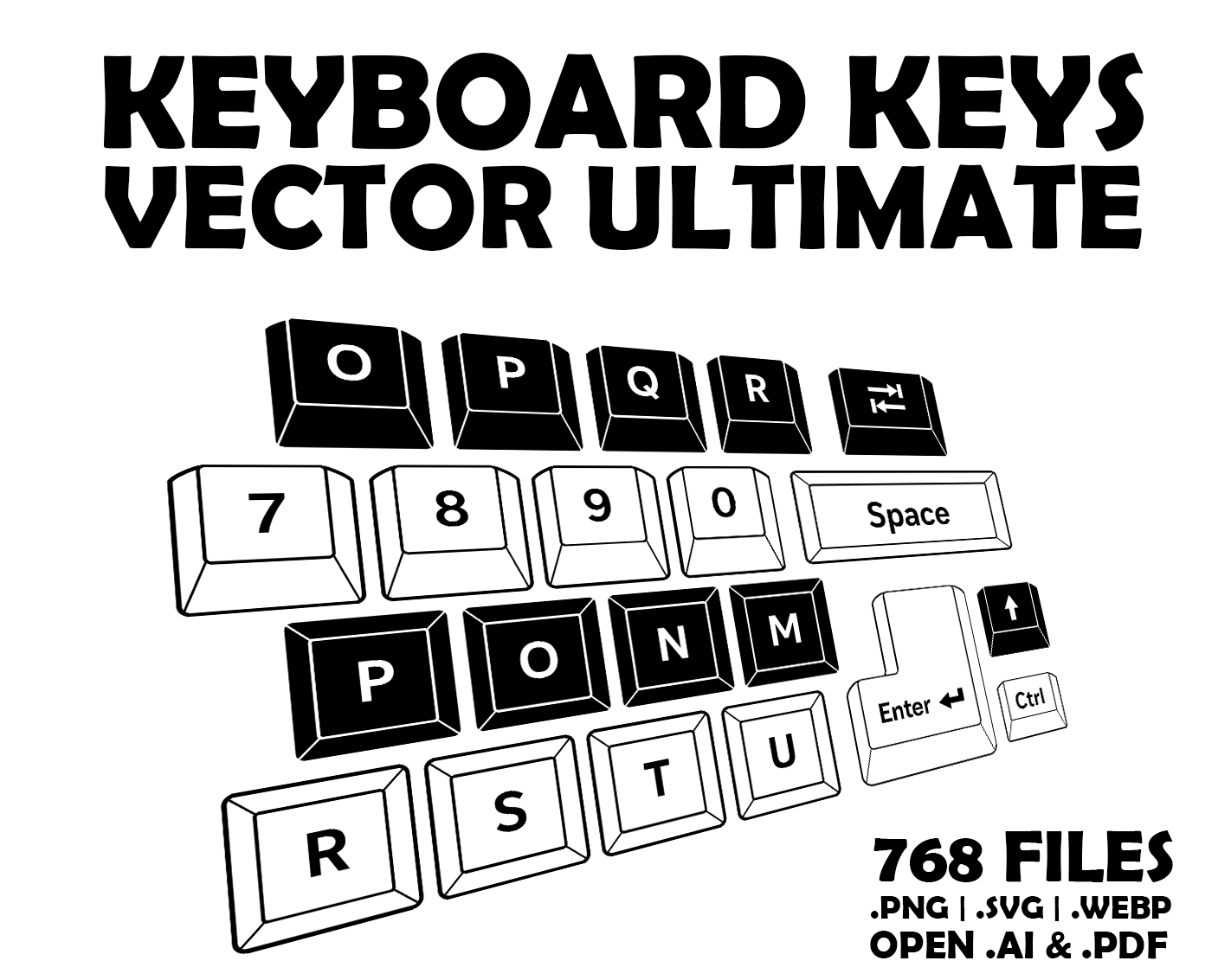 Keyboard Keys Vector Ultimate – 63 Keys in 4 Styles by Niobium Face