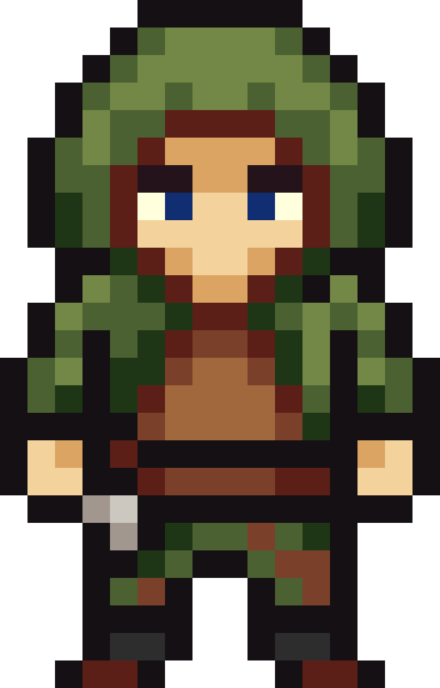 Top-Down Pixel Art Adventure Character (32x32 Animated) by iiarielsl