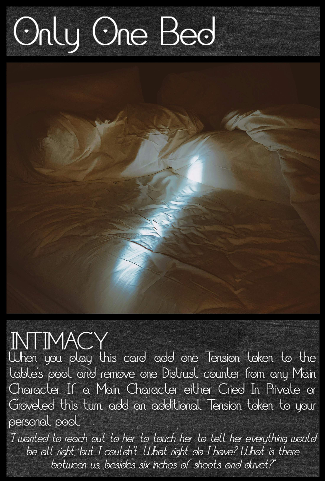 Card: Only One Bed by Jacqueline Bryk