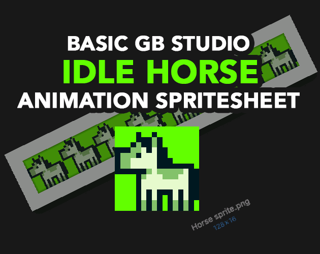 GB Studio Idle Horse Animation Spritesheet by AA STUDIO