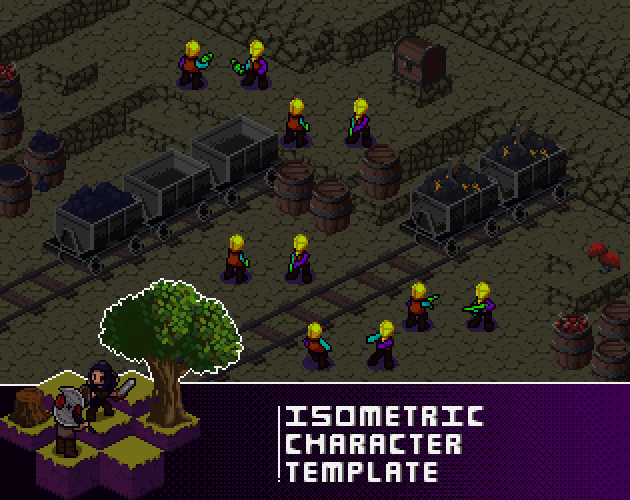 Isometric Character Template (Soldier) by Den of pixels