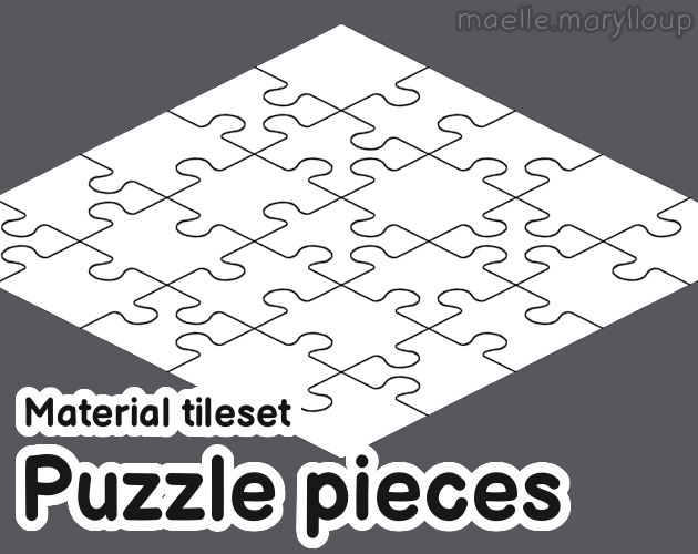 Puzzle tileset isometric material by MaelleMarylloup