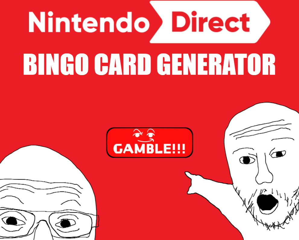 Nintendo Direct Bingo Card Generator by SteveDoesThings
