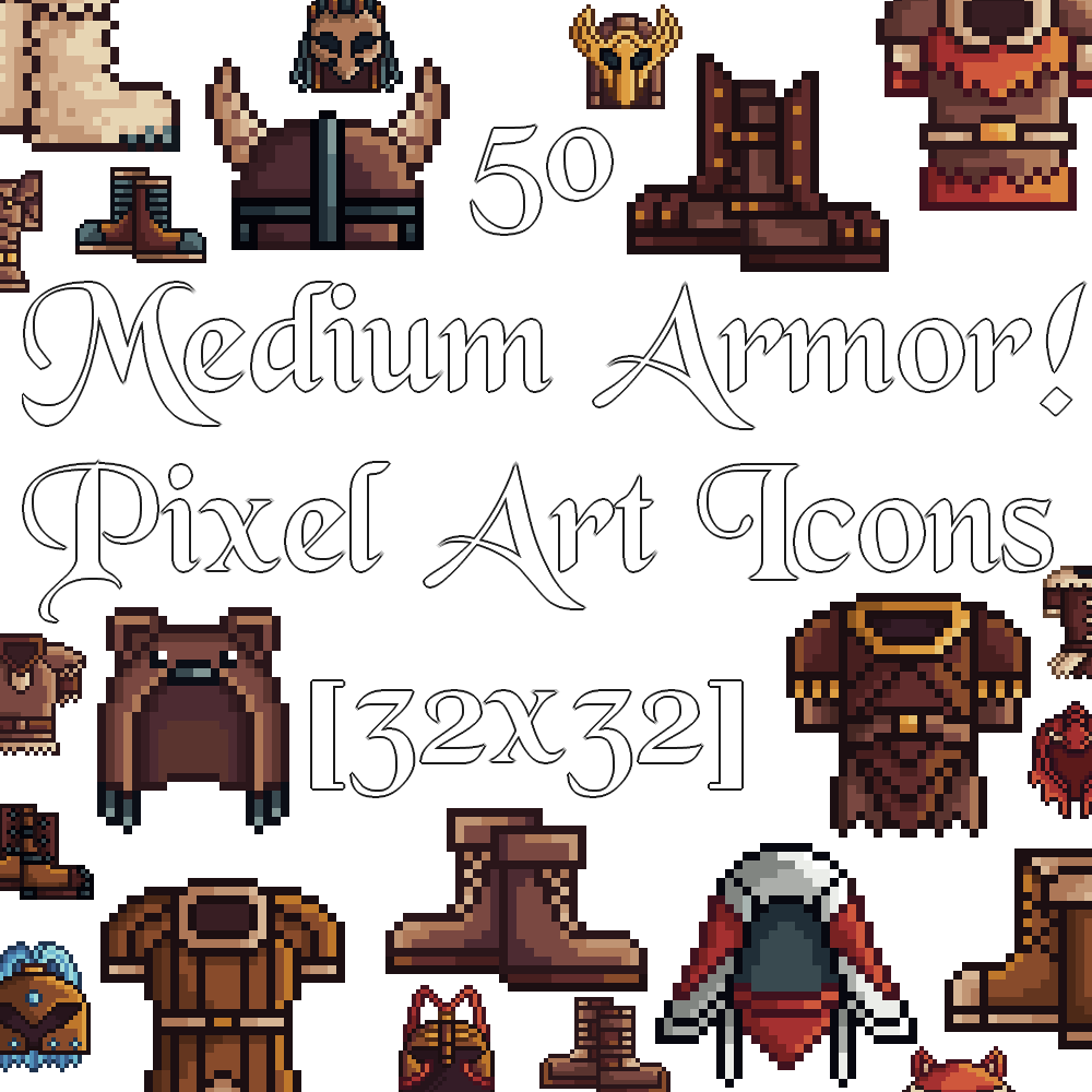 Pixel Art Medium Armor - Icons by Magicae! Games