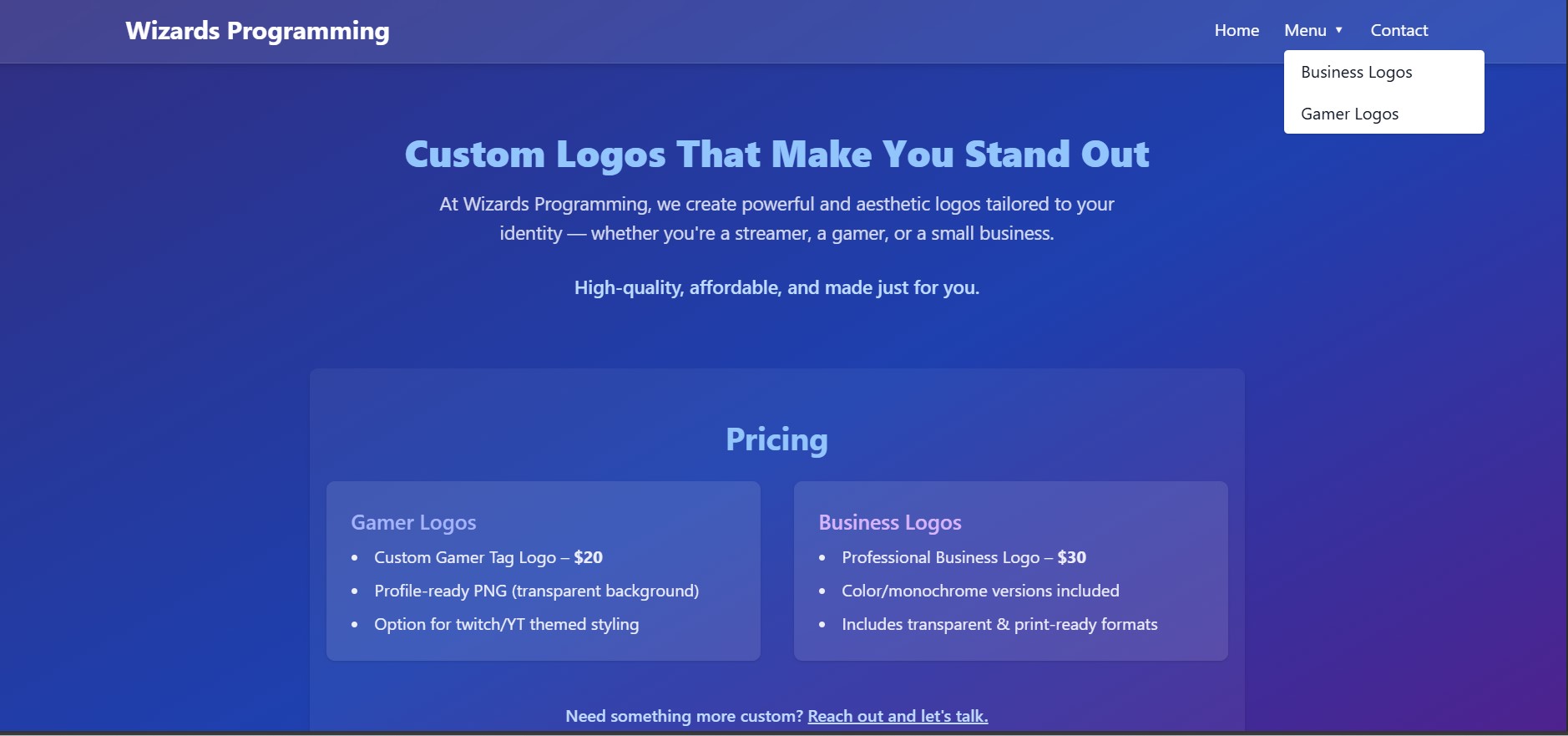 Custom Websites by Async Programming