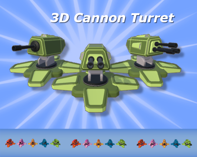 3D Cannon Turret by ENO Games