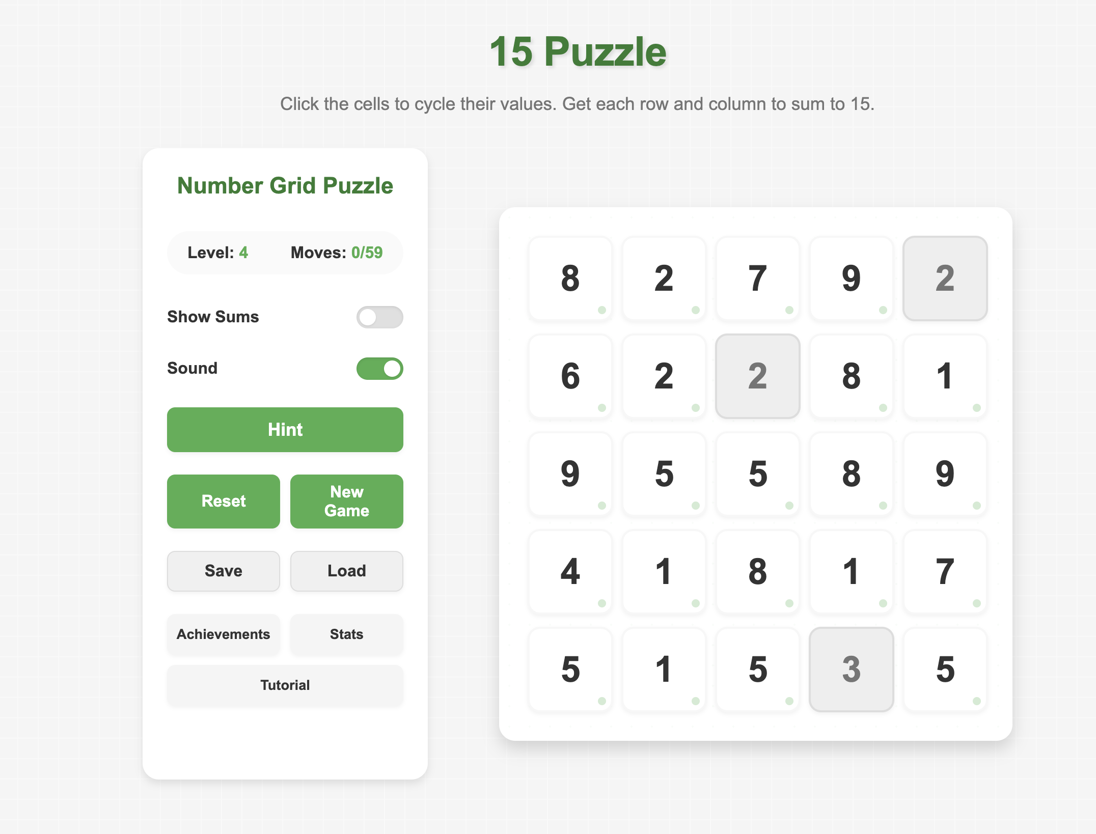 15 Puzzle by sumto15