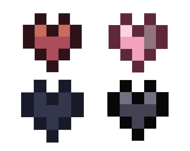 Free Pixel Art Health Hearts 8x8 by Redreeh