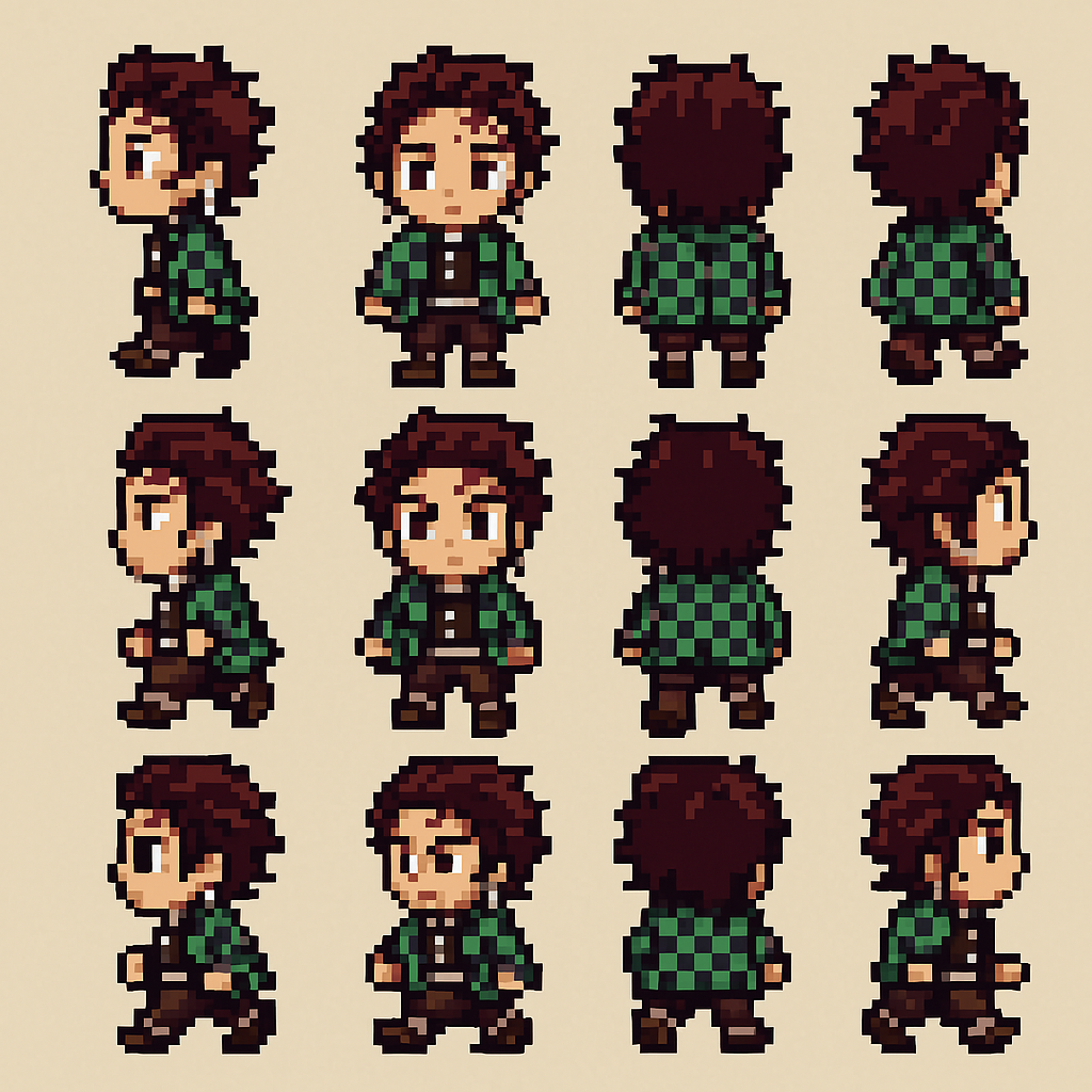 Demon slayer tileset | houses and charecter by acinonyx