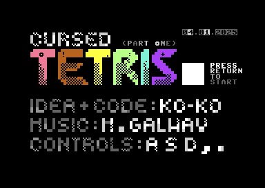 Cursed Tetris for the Commodore 64 by Ko-Ko (Kornel Kolma)