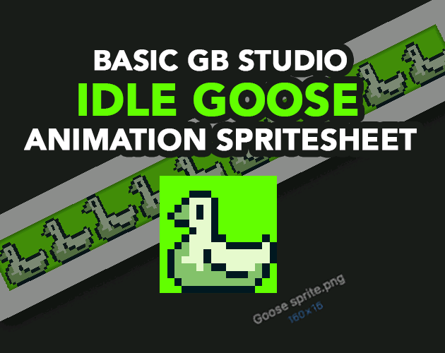 GB Studio Idle Goose Animation Spritesheet by AA STUDIO