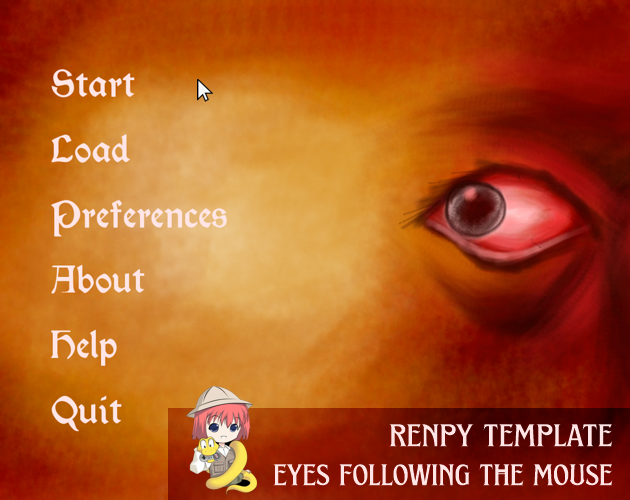 Eyes Following the Mouse - Main Menu GUI Template for RenPy by ...