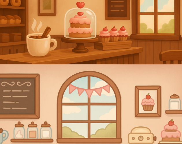 Cozy Bakery - Cafe Background Set by Amorlea (Erin)