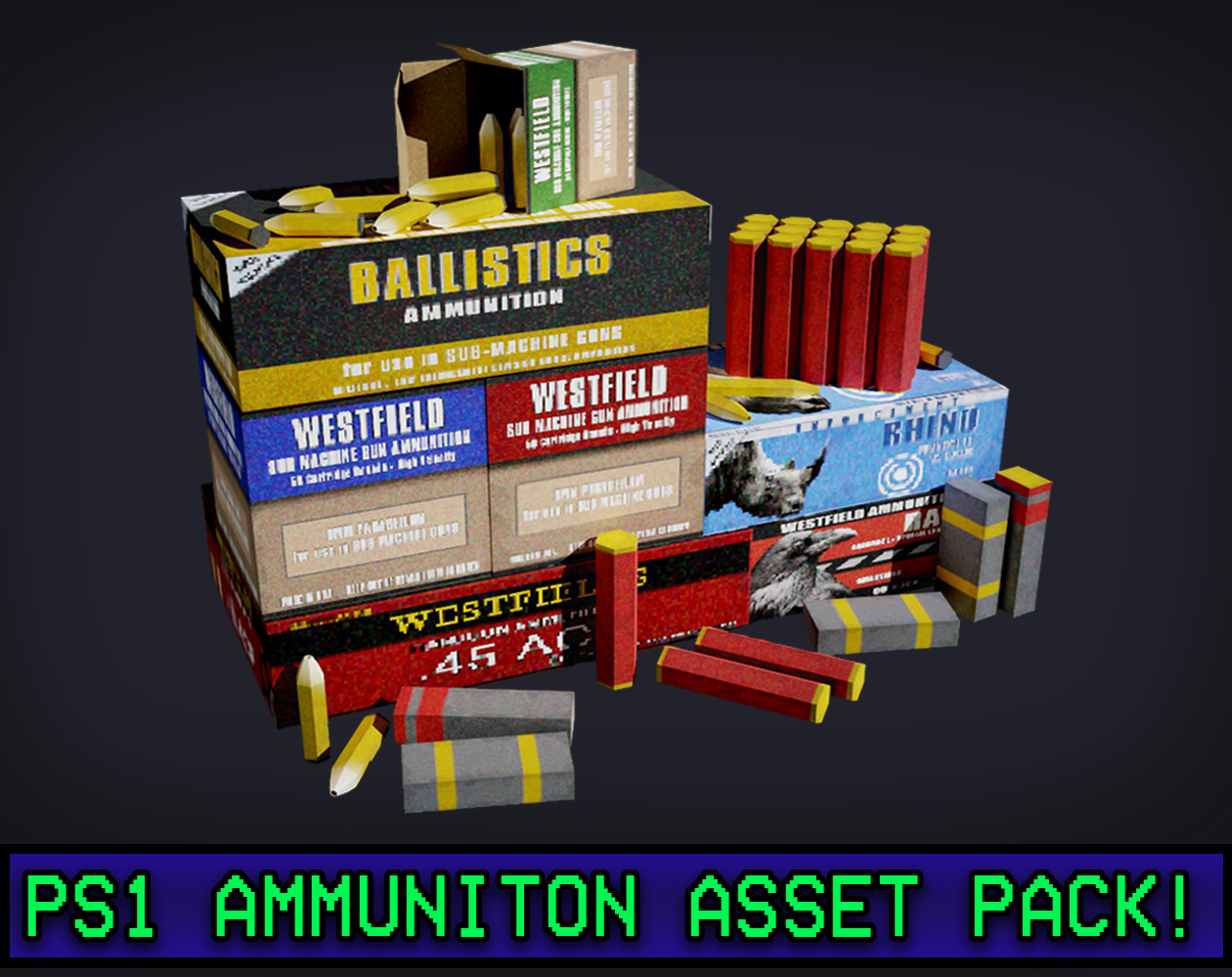 PSX PS1 Ammunition Low Poly - Asset Pack FREE! by Stay Retro