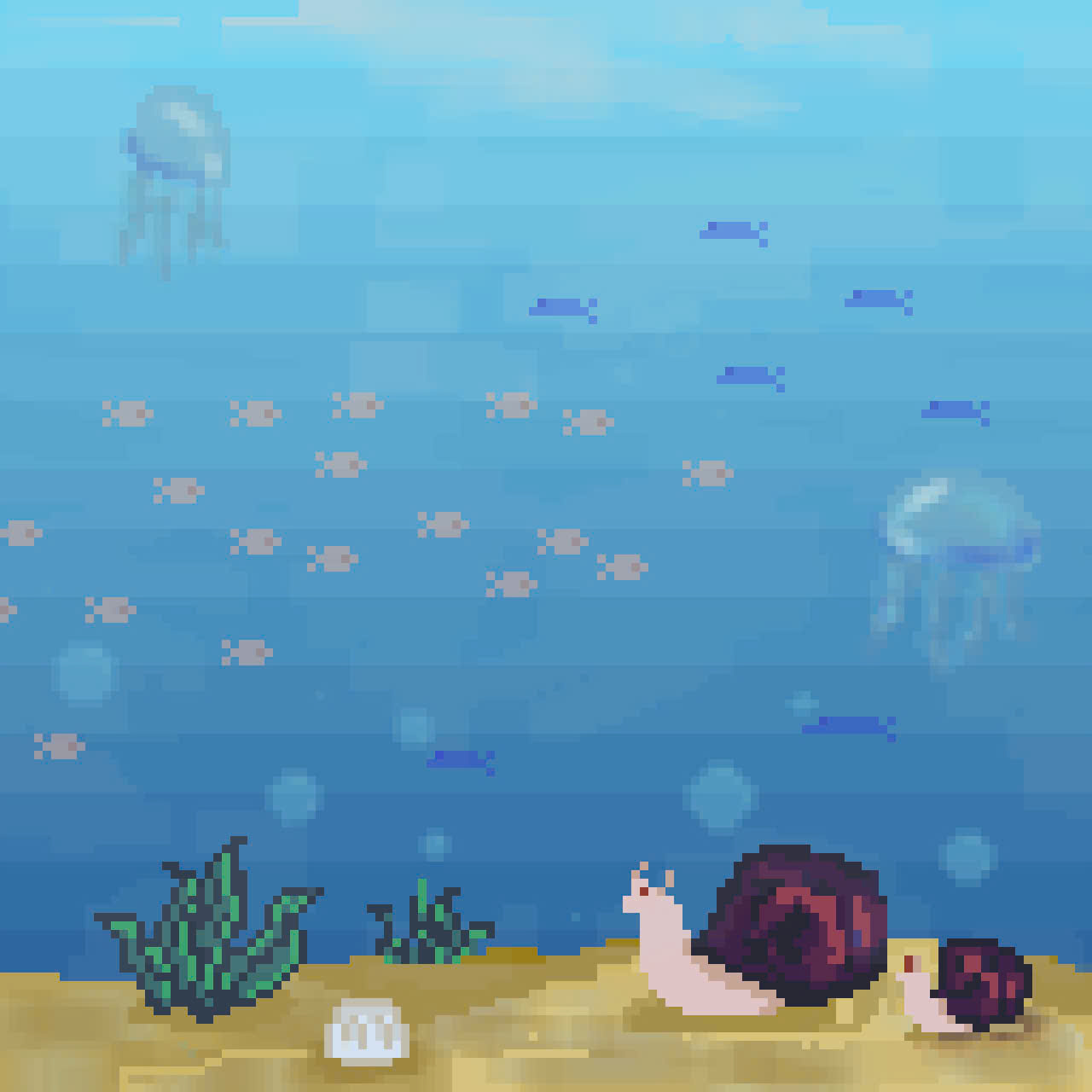 Undersea Pixel Scene – Asset Pack by 3Dotsq