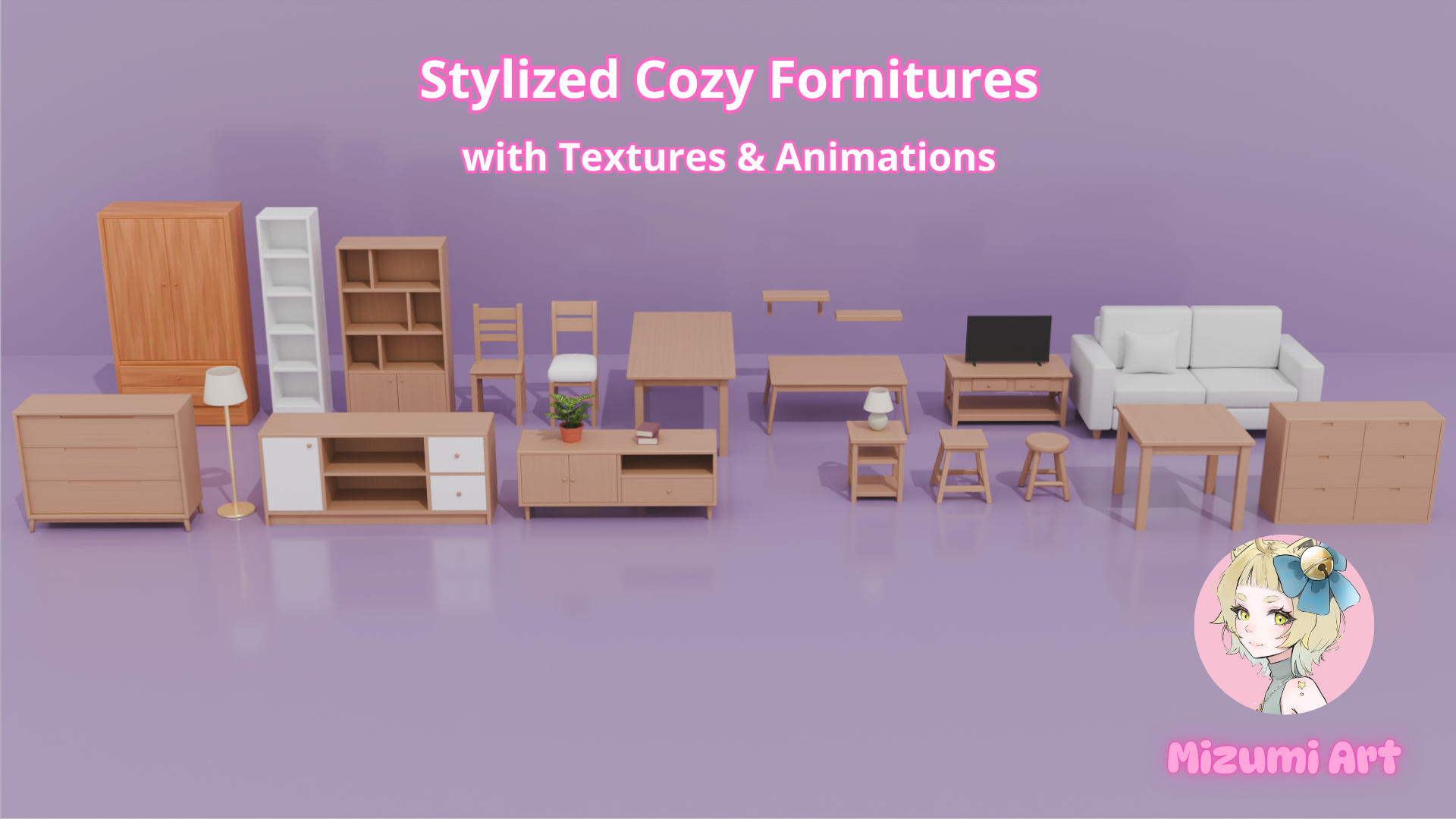 3D Stylized Cozy Furniture Pack 1 by Mizumi Art