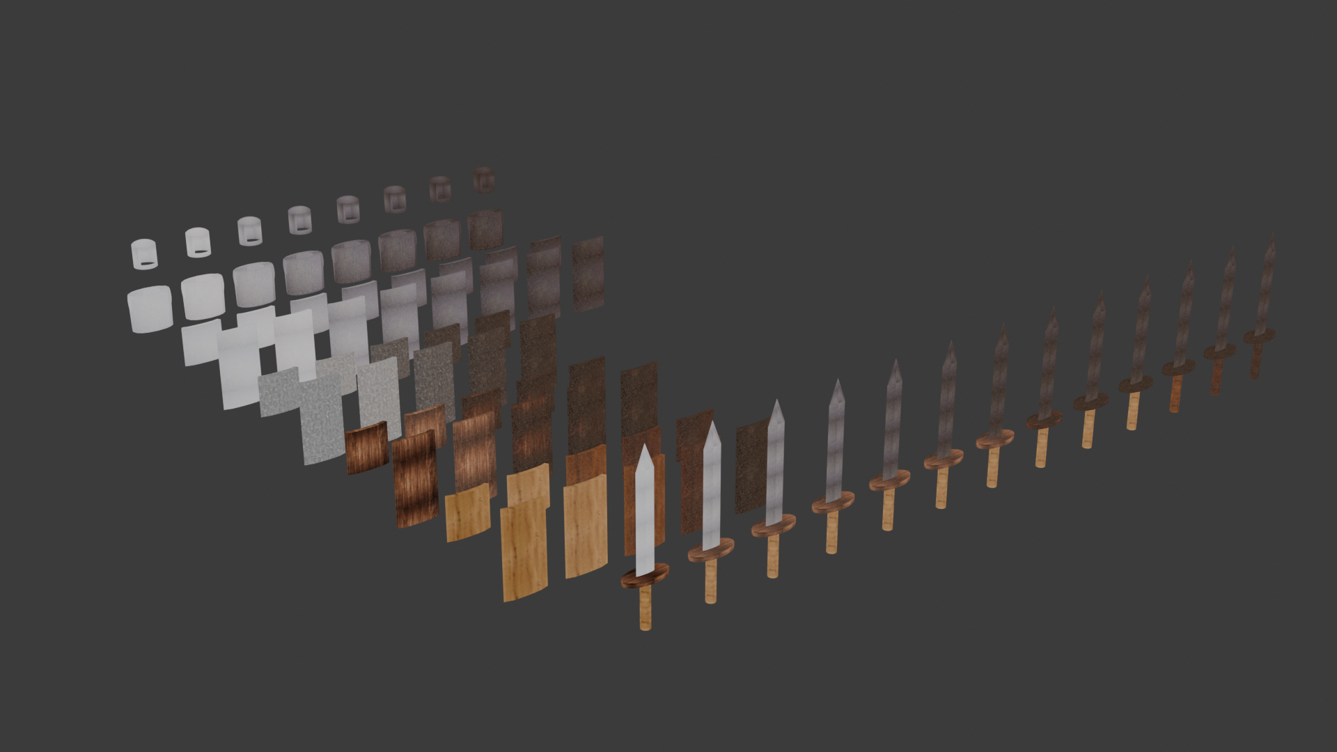 Knight armor, shield and sword 78 piece by Mendel24
