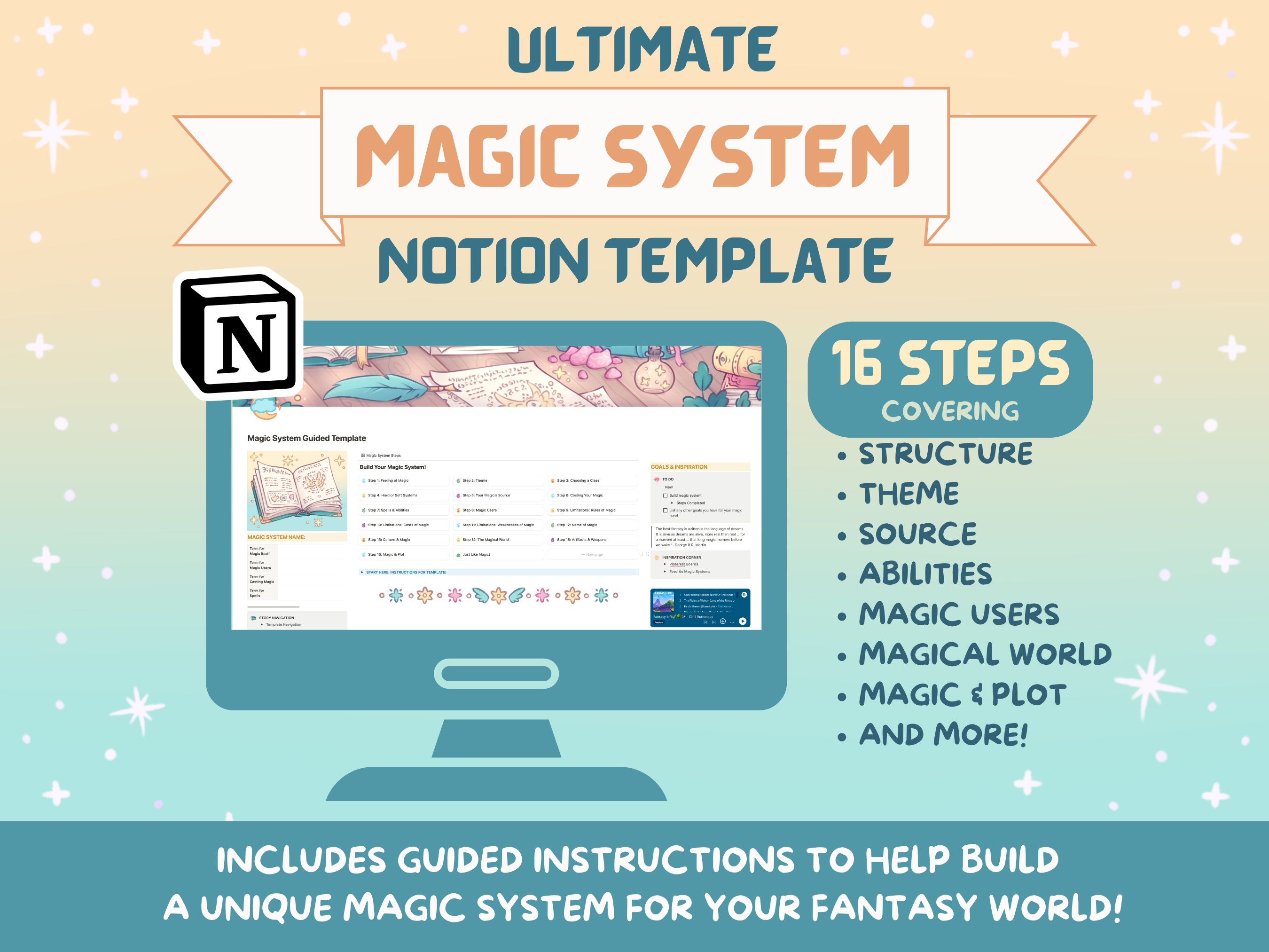 Ultimate Magic System Notion Template With Guided Steps by spacecoon