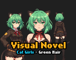 Visual Novel: Cat Girls - Green Hair by gurigraphics