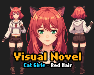 Visual Novel: Cat Girls - Red Hair by gurigraphics