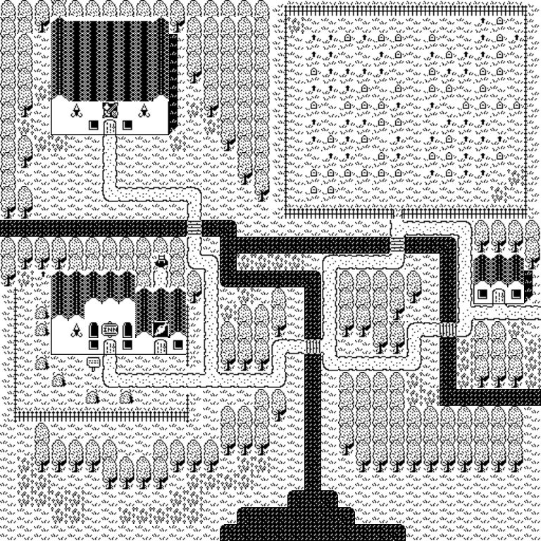 16x16 1-bit RPG Forest Tile Set by bigindie