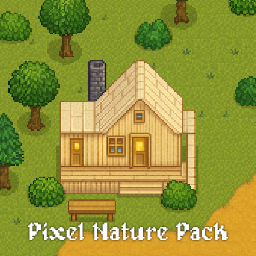 Pixel Nature Pack — Top-Down House, Trees & Tilemap by Biruk Okami