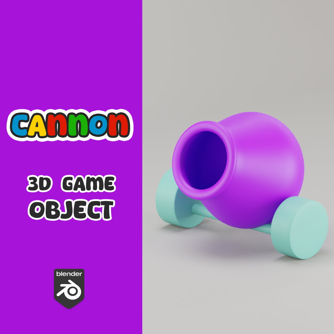 Low Poly Cannon ( 3D Game Object ) by Molotov Kittens