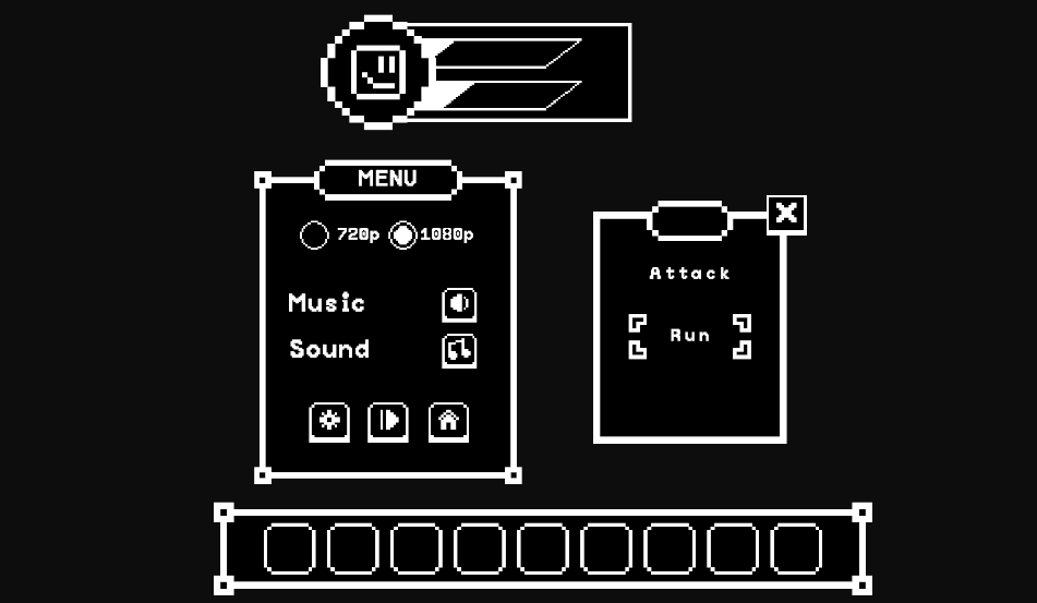 1-Bit UI Pixel Art by Chotto Inc