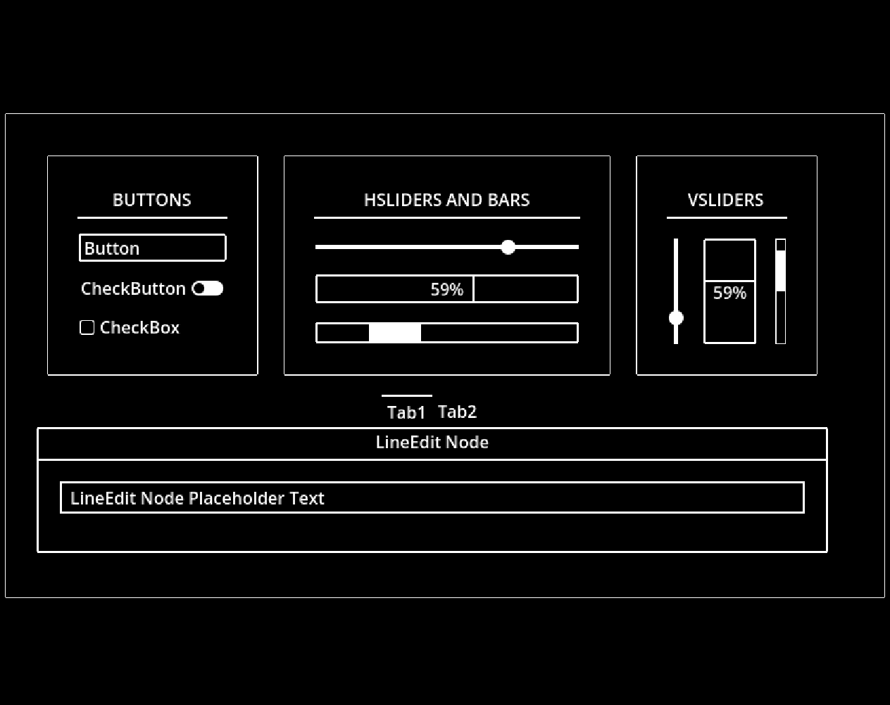 Godot Theme: Black and White by intergenic