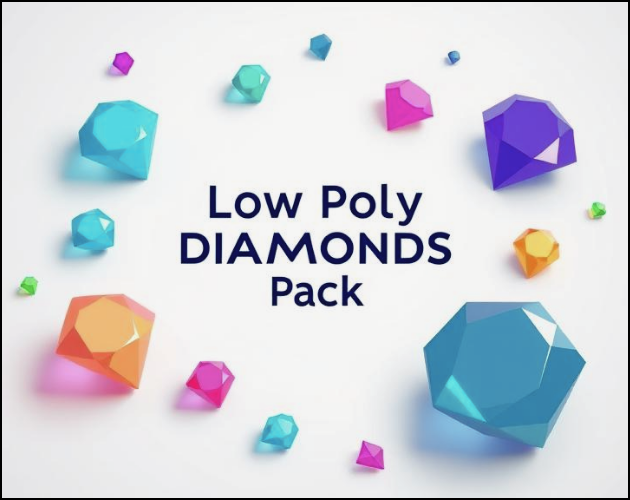Low Poly Diamonds Pack by 💎 CRYSTAL TEAM